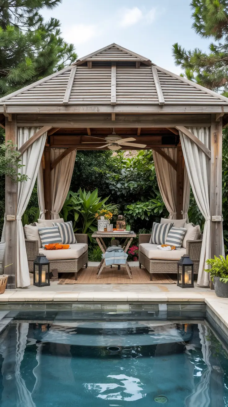 25 Pool Gazebo Ideas 2026 – Cabanas, Pergolas, Backyard & Bar Designs