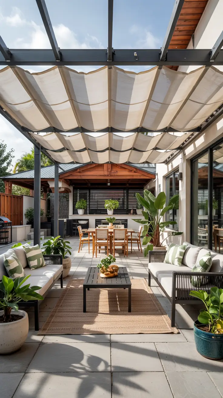25 Canopy Design Ideas 2026 - Modern Patio, Terrace, Rooftop, Balcony ...